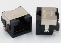 China Half Shielded 1 x 1 RJ45 SMT Connector Tab Up Lightweight For Networking Products for sale