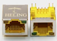 China Ethernet Router Through Hole PCB Connector Brass Shielded Built - In LED Indicator for sale