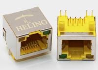 China Ethernet Router Through Hole PCB Connector Brass Shielded Built - In LED Indicator for sale