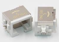 China White Straight Push In Type SMT RJ45 Connector , 8P8C RJ45 Surface Mount Jack for sale