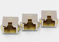 China Tab Up Shielded Overhangs RJ45 Board Mount Connector Through Hole PCB Mounting for sale