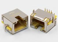 China Tab Up Shielded Overhangs RJ45 Board Mount Connector Through Hole PCB Mounting for sale