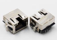 China Latch Up Shielded Right Angle RJ45 Connector Thru - Hole Mounting With LED Aligned for sale