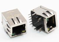 China EMI Tab Spring PoE Plus Integrated Magnetics RJ45 Jack Connector With LED for sale