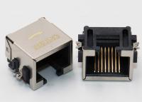 China Brass Shielded SMT Low Profile RJ45 , Tab Down 8P8C Ethernet Connector RJ45 for sale