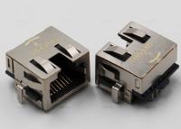 China Offset / PIP PCB RJ45 Jack 90 Degree , PCB Modular Jack With EMI Gasket for sale