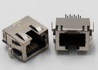 China Offset / PIP PCB RJ45 Jack 90 Degree , PCB Modular Jack With EMI Gasket for sale