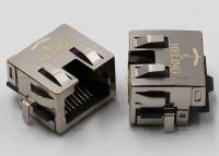 China Offset / PIP PCB RJ45 Jack 90 Degree , PCB Modular Jack With EMI Gasket for sale