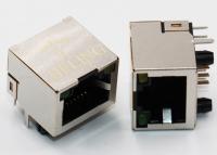 China Brass Shielded Right Angle RJ45 Connector , 90 Degree Rj45 Coupler Built - In LED Lamp for sale
