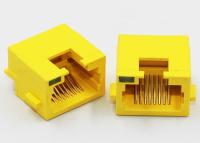China Yellow Color RJ45 Single Port 6.5mm Jack Height No Shielding Shell With One LED for sale