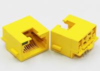 China Yellow Color RJ45 Single Port 6.5mm Jack Height No Shielding Shell With One LED for sale