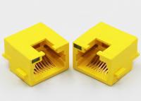 China Yellow Color RJ45 Single Port 6.5mm Jack Height No Shielding Shell With One LED for sale
