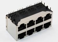China 2 x 4 RJ45 Multiple Port Connectors , 90 Degree Side Entry Connector RJ45 Female for sale