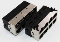 China Half Shielded RJ45 Multiple Port Connectors , 2 x 4 Ports RJ45 Outlet R / A DIP for sale