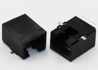 China Right Angle Rj45 Surface Mount Socket Unshielded Black Without Housing Post for sale