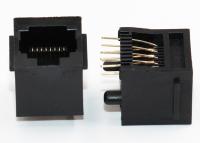 China Black Housing RJ45 Through Hole Connector Right Angle Vertical Top Entry for sale