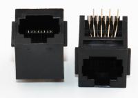 China Black Housing RJ45 Through Hole Connector Right Angle Vertical Top Entry for sale
