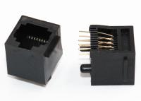 China Black Housing RJ45 Through Hole Connector Right Angle Vertical Top Entry for sale
