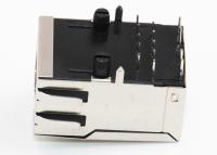 China 8P8C Integrated Magnetics RJ45 PoE Tab UP Latch Direction RoHS Complaint for sale