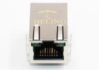 China Right Angle PoE RJ45 Connector R / A , PCB Mount RJ45 Ethernet Jack For NICs for sale