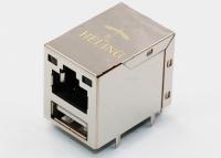 China LED Aligned R / A USB HDMI RJ45 Female Connector 8P8C Side Entry Thru - Hole for sale
