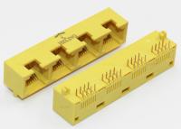 China 1 X 4 Yellow Side Entry RJ45 Modular Jack THT For Network Router for sale
