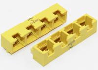 China 1 X 4 Yellow Side Entry RJ45 Modular Jack THT For Network Router for sale
