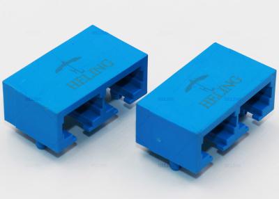 China Unshielded RJ45 1x2 Two Ports RJ45 Female Connector RoHS Certificate for sale