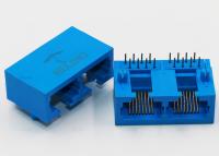China Unshielded RJ45 1x2 Two Ports RJ45 Female Connector RoHS Certificate for sale