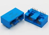 China Unshielded RJ45 1x2 Two Ports RJ45 Female Connector RoHS Certificate for sale