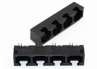 China Black 8P4C  Female Rj45 Multiple Port Connectors For Network Equipments for sale