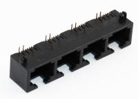 China Black 8P4C  Female Rj45 Multiple Port Connectors For Network Equipments for sale