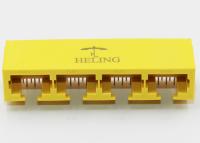 China 1 x 4 Ports Harmonica Ganged Lan Connector Rj45 For Network Hub / Switches for sale