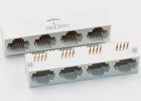 China White Housing Rj45 Multiple Port Connectors Harmonica Ganged Unshielded for sale