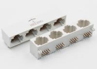 China White Housing Rj45 Multiple Port Connectors Harmonica Ganged Unshielded for sale