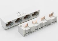 China White Housing Rj45 Multiple Port Connectors Harmonica Ganged Unshielded for sale