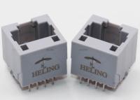 China Female 8P8C RJ45 Right Angle Connector 10 / 100 Base - T Magnetic With G / Y LED Pipes for sale