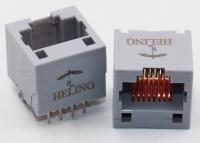 China Female 8P8C RJ45 Right Angle Connector 10 / 100 Base - T Magnetic With G / Y LED Pipes for sale