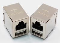 China 8P8C Female Right Angle RJ45 Connector Magnetic With G / Y LED Pipes for sale