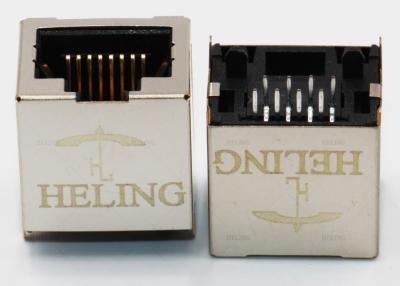 China Gold Plating Contact Terminal 180 SMT RJ45 Connector R / A 50U