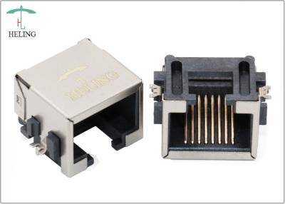 China Through Hole Low Profile RJ45 Tab Up Female Lan Connector Customized for sale