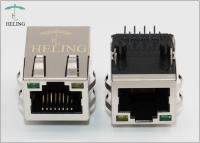 China Right Angle Tab Up RJ45 Female Connector With EMI Finger For PC Card / Motherboards for sale
