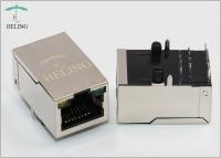 China 100Mb RJ45 Female Connector 1 X 1 Port With LED Tab Up For VOIP Gateway Setup / Router for sale