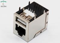 China 2 x 1 Tab Up Shielded USB HDMI Ethernet Connector RJ45 For Network Information Center for sale