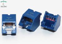 China Unshielded 45 Degree RJ45 Female Connector 8P8C THT Blue Color For Telecom Equipment for sale