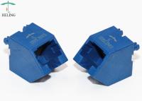 China Unshielded 45 Degree RJ45 Female Connector 8P8C THT Blue Color For Telecom Equipment for sale