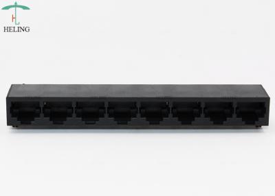 China 1 x 8 Ports Harmonica Ganged Modular Jack Connector RJ45 For Ethernet Switches for sale