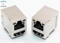 China Shielded Ethernet RJ45 Female Connector + HDMI Stacked Combo With LED Indicator for sale