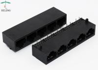 China 1 X 5 Side Entry RJ45 Female Connector Unshielded Tab Down THT Solder for sale