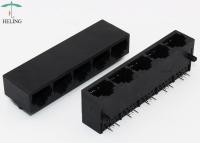 China 1 X 5 Side Entry RJ45 Female Connector Unshielded Tab Down THT Solder for sale